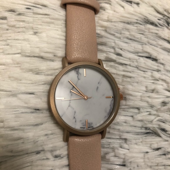 QRTZ | Accessories | White Marble Face Rose Gold And Blush Pink Watch ...